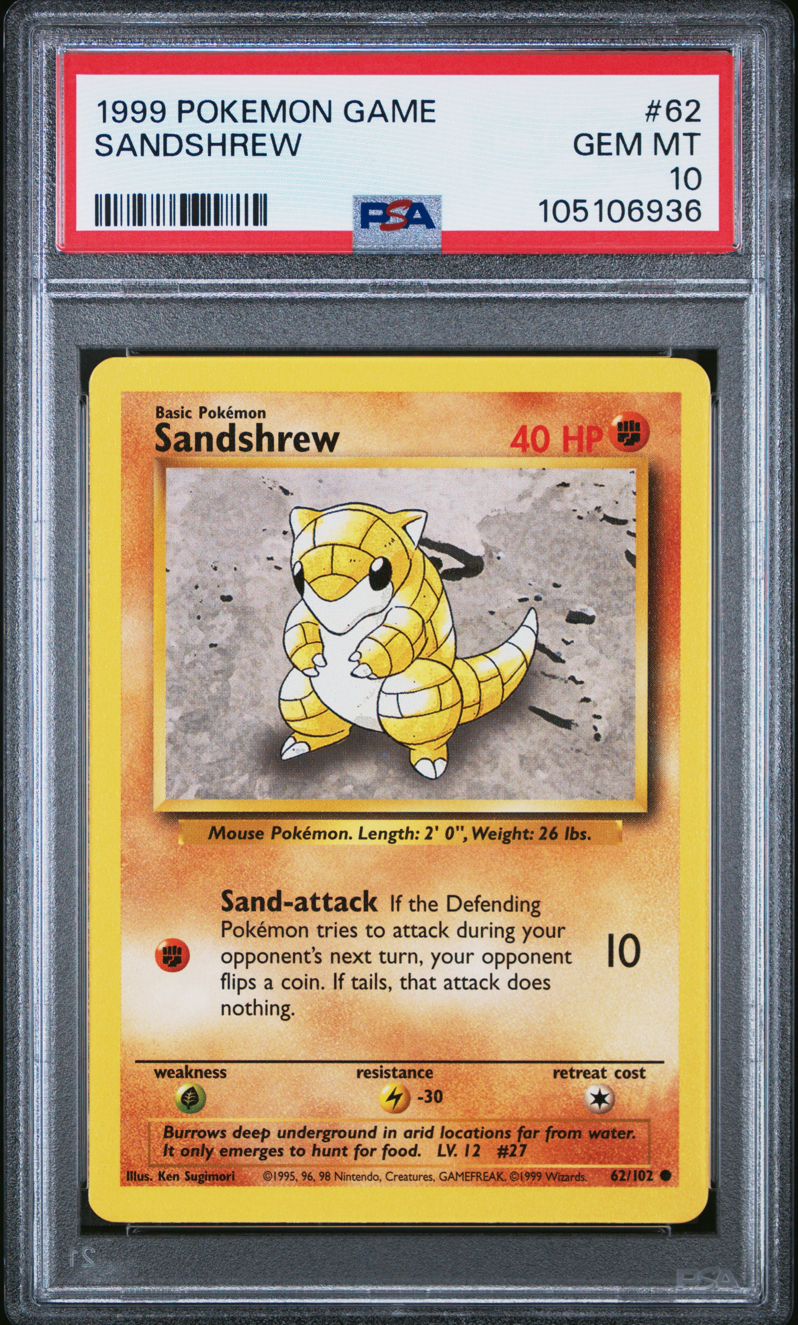 Sandshrew #62 Base Set – PokeGrad